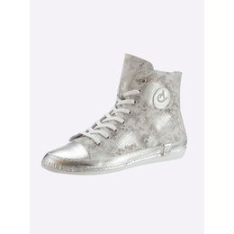 Sneaker Andrea Conti, Damen, Gr. 37, silber (taupe, silberfarben), Glattleder, Leder, Rindsleder, Schuhe Sneaker