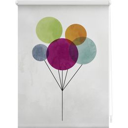 Seitenzugrollo LICHTBLICK ORIGINAL "Rollo Klemmfix, ohne Bohren, Verdunkelung, Ballon - Bunt", bunt (bunt, wei&szlig;), B:150cm H:70cm, Polyester, Rollos, Seitenzugrollo