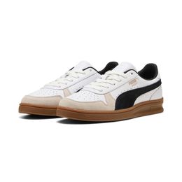 Sneaker Puma "INDOOR", Herren, Gr. 44,5, schwarz-wei&szlig; (Puma wei&szlig;, Puma schwarz, gum), Leder, unifarben, Schuhe Sneaker