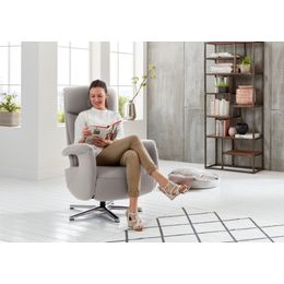Relaxsessel DIE PLANBAR "MP-RS18073", silber (longlife easy platin), B:71cm H:110cm T:83cm, 100% Polyester, Sessel, Relaxsessel, 360 drehbar, inkl. man. Kopfpolsterverstellung u. Relax-Funktion