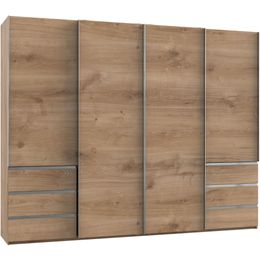 Schwebet&uuml;renschrank wimex "Level by fresh to go", braun (plankeneichefarben), B:300cm H:236cm T:65cm, Schr&auml;nke, Schwebet&uuml;renschrank, mit Synchron&ouml;ffnung