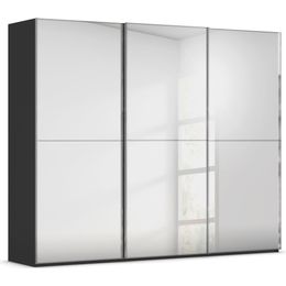 Schwebet&uuml;renschrank Rauch "Kleiderschrank Schrank Garderobe Schlafzimmerschrank SCALE-DUO", schwarz, B:271cm H:223cm T:68cm, Holzwerkstoff, Schr&auml;nke, Schwebet&uuml;renschrank, edle zweigeteilte T&uuml;ren Spiegelfront und 3 Zierleisten MADE IN GERMANY
