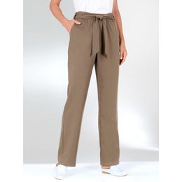 Palazzohose Classic Basics, Damen, Gr. 52, Normalgr&ouml;&szlig;en, grau (taupe), 100% Polyester, unifarben, lang, Hosen Palazzohose
