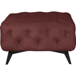 Polsterhocker Home Affaire "Amaury", rosa (rose), B:80cm H:45cm T:80cm, Struktur (100% Polyester);Samtoptik (100% Polyester), Hocker, Polsterhocker, Chesterfield-Optik, Breite 80cm, Fu&szlig;farbe w&auml;hlbar