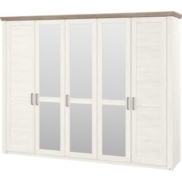 Kleiderschrank "York Schlafen", pino aurelio, eiche nelson, B:270cm H:210cm T:62cm, Holzwerkstoff, SET ONE BY Musterring, Schr&auml;nke, Kleiderschrank, mit Holz- und Spiegelt&uuml;ren, inkl. Kranz in Eiche, H&ouml;he 207 x T60 cm