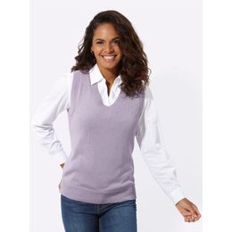Pullunder Casual Looks "Pullunder", Damen, Gr. 40, lila (flieder), 50% Baumwolle, 50% Polyacryl, unifarben, Pullover Pullunder