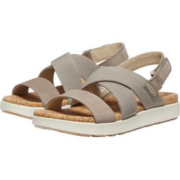 Sandale Keen "ELLE CRISS CROSS", Damen, Gr. 37, brindle, birch, Leder, Textil, Schuhe Sandale