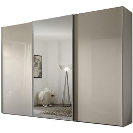 Schwebet&uuml;renschrank STAUD "Sonate Rom mit Spiegel, Made in Germany", beige (sandglas), B:280cm H:222cm T:68cm, Holzwerkstoff, Schr&auml;nke, Schwebet&uuml;renschrank, Mit vier verschiedenen Ausstattungsvarianten