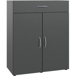Kombikommode wimex "Multiraumkonzept Schrank Garderobe Sideboard", grau (grafit), B:80cm H:98cm T:40cm, Holzwerkstoff, Sideboards, Kombikommode, Schubk&auml;sten auf Metallschienen