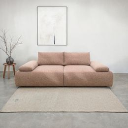Big-Sofa DOMO collection "&Eacute;vora Megasofa Breite 244 cm", rust, B:244cm H:80cm T:113cm, 95% Polyester, 5% Baumwolle, Sofas, Big-Sofa, Federkern, inkl. Armlehnenverstellung, Struktur grob, rust