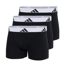Trunk adidas Sportswear "Active Flex Cotton", Herren, Gr. L, schwarz (006, schwarz), Single Jersey, Obermaterial: 95% Baumwolle, 5% Elasthan, k&ouml;rpernah, Unterhosen Trunk, elastischer Logo-Bund, ohne Eingriff, Single Jersey-Qualit&auml;t