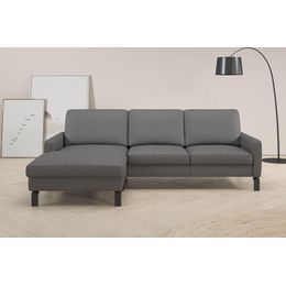 Ecksofa Home Affaire, anthrazit, B:244cm H:86cm T:164cm, 100% Polyester, Sofas, Ecksofa, inkl. saugroboterfreundliche H&ouml;he & schmale Armlehnen