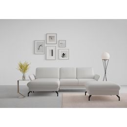 Sit & More Ecksofa SIT & MORE "Fashion L-Form", grau (hellgrau), B:253cm H:84cm T:165cm, Sofas, Ecksofa, wahlweise mit Kopfteilverstellung und Vorziehsitz, motorisch