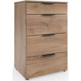 Schubkastenkommode wimex "Level by fresh to go", braun (plankeneiche nachbildung), B:54cm H:84cm T:41cm, Holzwerkstoff, Sideboards, Schubkastenkommode, 4 Schubladen mit soft-close Funktion, 54cm breit, 84cm hoch
