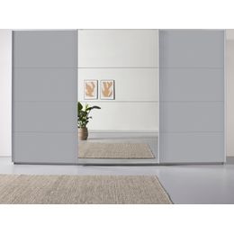 Schwebet&uuml;renschrank Rauch "Kleiderschrank Schrank Garderobe TOPSELLER OTELI inkl. Inneneinteilung", grau (seidengrau), B:360cm H:229cm T:62cm, Holzwerkstoff, Schr&auml;nke, Schwebet&uuml;renschrank, mit 3 Innenschubladen sowie zus&auml;tzlichen Einlegeb&ouml;den MADE IN GERMANY