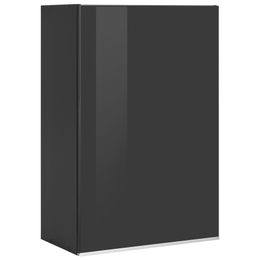 H&auml;ngeschrank KOCHSTATION "KS-Ohio", grau (grau hochglanz, grafit), B:60cm H:90cm T:34cm, Schr&auml;nke, H&auml;ngeschrank, Breite 60 cm
