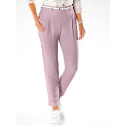 Bundfaltenhose Inspirationen, Damen, Gr. 50, Normalgr&ouml;&szlig;en, mauve, 94% Polyester, 6% Elasthan, Hosen Bundfaltenhose