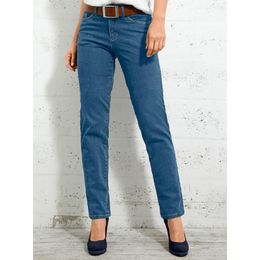 5-Pocket-Jeans Inspirationen, Damen, Gr. 84, Langgr&ouml;&szlig;en, blau (blau, bleached), 81% Baumwolle, 17% Polyester, 2% Elasthan, unifarben, lang, Jeans 5-Pocket-Jeans