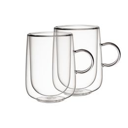 Villeroy & Boch Thermoglas VILLEROY & BOCH "Latte-Macchiato-Gl&auml;ser Artesano Hot & Cold 360 ml 2er Set transparent", bunt (transparent), 2 tlg., Glas, Trinkgef&auml;&szlig;e, Thermoglas