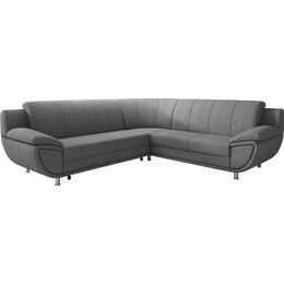 Ecksofa Trendmanufaktur "Rondo II, zeitlos & elegant, bequeme Armlehnen, L-Form", grau (hellgrau), B:267cm H:85cm T:247cm, Struktur (100% Polyester), Sofas, Ecksofa, wahlweise mit Federkern, wahlweise mit Bettfunktion, B/T 267/247cm