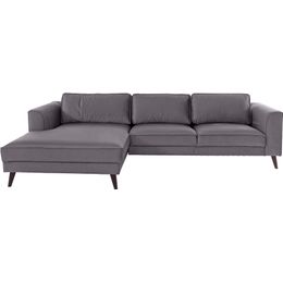 Ecksofa Home Affaire "Lumber Jack, elegant und bequem, Breite 280, hoher Fu&szlig;, L-Form", grau, B:280cm H:85cm T:167cm, Sofas, Ecksofa, in moderner Optik