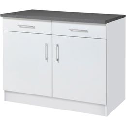 Unterschrank KOCHSTATION "KS-Paris", wei&szlig; (wei&szlig;, wei&szlig;), B:100cm H:85cm T:60cm, Schr&auml;nke, Unterschrank, Breite 100 cm