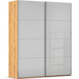 Schwebet&uuml;renschrank Rauch "Kleiderschrank Schrank Garderobe Schlafzimmerschrank SCALE-FYRA", grau (asteiche, glas seidengrau, griffleisten chrom), B:181cm H:223cm T:67cm, Holzwerkstoff, Schr&auml;nke, Schwebet&uuml;renschrank, edle viergeteilte T&uuml;ren mit Glas-Front viele Farben MADE IN GERMANY