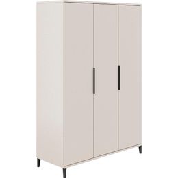 Kleiderschrank Home Affaire "ARI, 3-t&uuml;rig", beige (cashmere, beige), B:131cm H:195cm T:52cm, Schr&auml;nke, Kleiderschrank, viel Stauraum mit Einlegeb&ouml;den und Kleiderstange