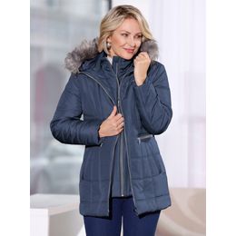 Steppjacke Classic Basics, Damen, Gr. 40, blau (dunkelblau), 100% Polyester, Fellimitat:88% Polyacryl, 12% Polyester, Wattierung:100% Polyester, unifarben, Jacken Steppjacke