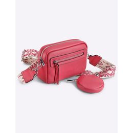 Handtasche Heine, Damen, Gr. B/H/T: 19cm x 14cm x 8cm, pink, Microfaser, Viskosemischung, unifarben, Taschen Handtasche