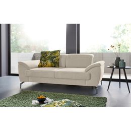 Sit & More 2-Sitzer SIT & MORE "Percy", beige (creme), B:197cm H:80cm T:112cm, Sofas, 2-Sitzer, 15 cm Fu&szlig;h&ouml;he, Sitztiefenverstellung, wahlweise Kopfteilverstellung