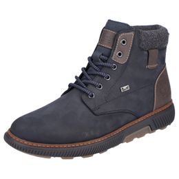 Winterboots Rieker, Herren, Gr. 40, bunt (dunkelblau, braun), Lederimitat, Nubukleder, Textil, unifarben mit Farbeinsatz, Schuhe Winterboots, High Top Sneaker, Schn&uuml;rstiefelette mit TEX-Membran, schmale Form