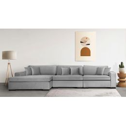 Sofa-Eckelement Home Affaire "Skara XXL L-Form", grau, B:400cm H:86cm T:190cm, 100% Polyester, Polsterelemente, Sofa-Eckelement, Lounge-Sofa XXL mit Federkern-Polsterung, in vielen Bezugsvarianten