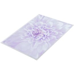 Badematte Kleine Wolke "Dahlia", lila (lavendel), H:5mm, Polyester, Badematten, Badematte, Badteppich, bedruckt, Bl&uuml;tenmotiv, Pastell Farben