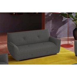 2,5-Sitzer Egoitaliano "Yuki, extravagantes Design und h&ouml;chster Sitzkomfort, tolle Details", schwarz (cervia, grau), B:200cm H:85cm T:90cm, Microfaser BOUNCE (80% Polyamid, 20% Elastan), Sofas, 2 5-Sitzer, Solit&auml;rm&ouml;bel, mit bioelasatische MIcrofaser BOUNCE bezogen