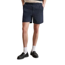Marc O'Polo Shorts MARC O'POLO DENIM, Herren, Gr. L, N-Gr, blau (true navy), Web, Obermaterial: 53% Leinen, 47% Baumwolle, regular fit, Hosen Shorts, elastischer Bund, leichtes Material