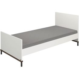 Kinderbett YUNY BY PAIDI "LOVELY ALIV 90x200cm Jugendliege in Off-White", wei&szlig; (off, wei&szlig;, schwarz, walnut), B:96,1cm H:90,7cm L:207,2cm, Betten, Kinderbett, zeitloses und langlebiges Einzelbett, gepr&uuml;fte Qualit&auml;t