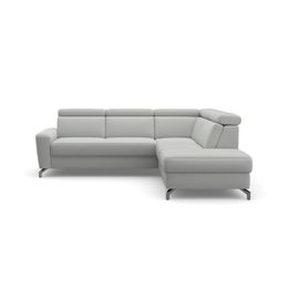 Sit & More Ecksofa SIT & MORE "Scarlett L-Form", grau (hellgrau), B:258cm T:226cm, Sofas, Ecksofa, inklusive Kopfteilverstellung, wahlweise mit Bettfunktion, Bettkasten