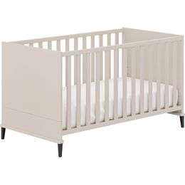 Babybett Home Affaire "ARI", beige (cashmere, beige), B:77cm H:82cm L:146cm, Holzwerkstoff, Babybetten, Babybett, 4-fach h&ouml;henverstellbar, umbaubar zum Juniorbett Kindersofa