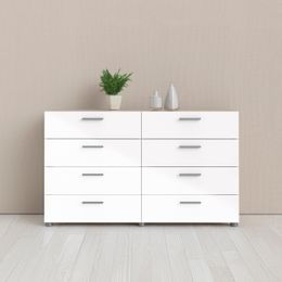 Kommode Inosign "Pepe, Aufbewahrung, Schubladenschrank, Stauraum", wei&szlig; (eiche struktur, wei&szlig;), B:140cm H:81,7cm T:40,3cm, Holzwerkstoff, Sideboards, Kommode, Sideboard mit 8 Schubl&auml;den, Breite 140 cm, H&ouml;he 82 cm