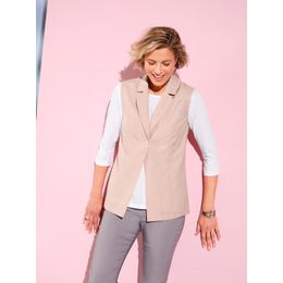 Kurzweste Classic Basics, Damen, Gr. 40, beige (puder, meliert), 100% Polyester, meliert, Westen Kurzweste