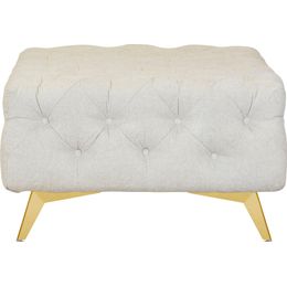 Polsterhocker Home Affaire "Amaury", beige, B:80cm H:45cm T:80cm, Struktur (100% Polyester);Samtoptik (100% Polyester), Hocker, Polsterhocker, Chesterfield-Optik, Breite 80cm, Fu&szlig;farbe w&auml;hlbar