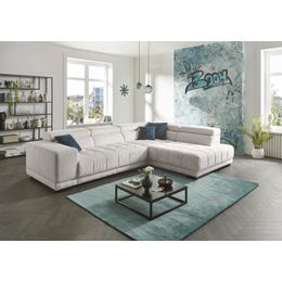 Ecksofa DIE PLANBAR "MP-IN15053 L-Form breiter Schenkel", beige (ecru), B:323cm H:73cm T:222cm, 100% Polyester, Sofas, Ecksofa, wahlweise mit Kopfteilverstellung und manueller Vorziehbank