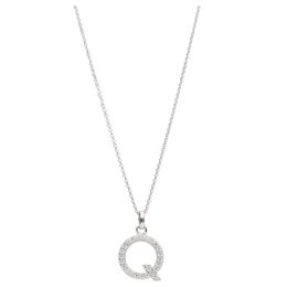 Kette mit Anh&auml;nger Smart Jewel "Kette Buchstabe Q mit Zirkonia Steine, Silber 925", silber, Halsketten, Herren, Silber 925 (Sterlingsilber), Kette mit Anh&auml;nger