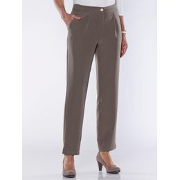 Webhose Inspirationen, Damen, Gr. 50, Normalgr&ouml;&szlig;en, grau (dunkeltaupe), 90% Polyester, 10% Elasthan, unifarben, lang, Hosen Webhose