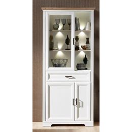 Vitrine Innostyle "Jasmin", wei&szlig; (piniefarbe, wei&szlig;, eichefarben), B:93cm H:204cm T:42cm, Glas, Holzwerkstoff, MDF, Schr&auml;nke, Vitrine, inklusive Beleuchtung