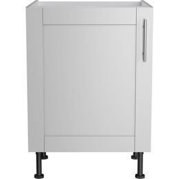 Sp&uuml;lenschrank KOCHSTATION "KS-Ahus", grau (hellgrau matt, hellgrau), B:60cm H:87cm T:58,4cm, Schr&auml;nke, Sp&uuml;lenschrank, Breite 60 cm
