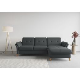 Sit & More Ecksofa SIT & MORE "G&ouml;teborg", grau, B:268cm H:90cm T:176cm, Sofas, Ecksofa, Sitztiefenverstellung und Federkern, wahlweise mit Bettfunktion