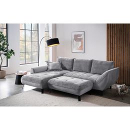 Ecksofa exxpo - SOFA FASHION "Bellini, Materialmix oder komplett Struktur, Breite 268cm, bequem", grau, B:260cm H:92cm T:187cm, Sofas, Ecksofa, bequem und modern, Materialmix, L-Form