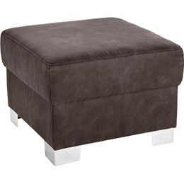 Hocker DOMO collection "Anzio", grau (anthrazit), B:59cm H:43cm T:59cm, Hocker, Hocker, wahlweise mit Federkern
